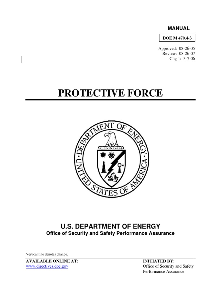 DOE Protective Force Manual m4704-3c1 | Information Security | United ...