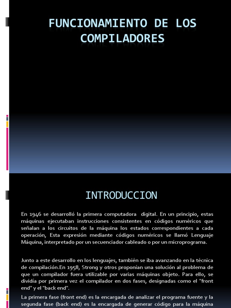 Funcionamiento de Los Compiladores | PDF | Compilador | Lenguaje de ...