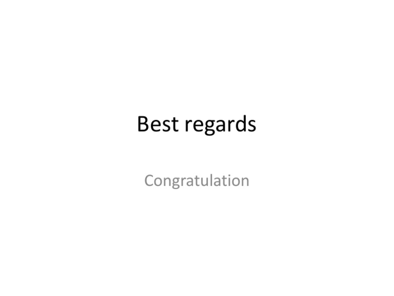 Best Regards | PDF