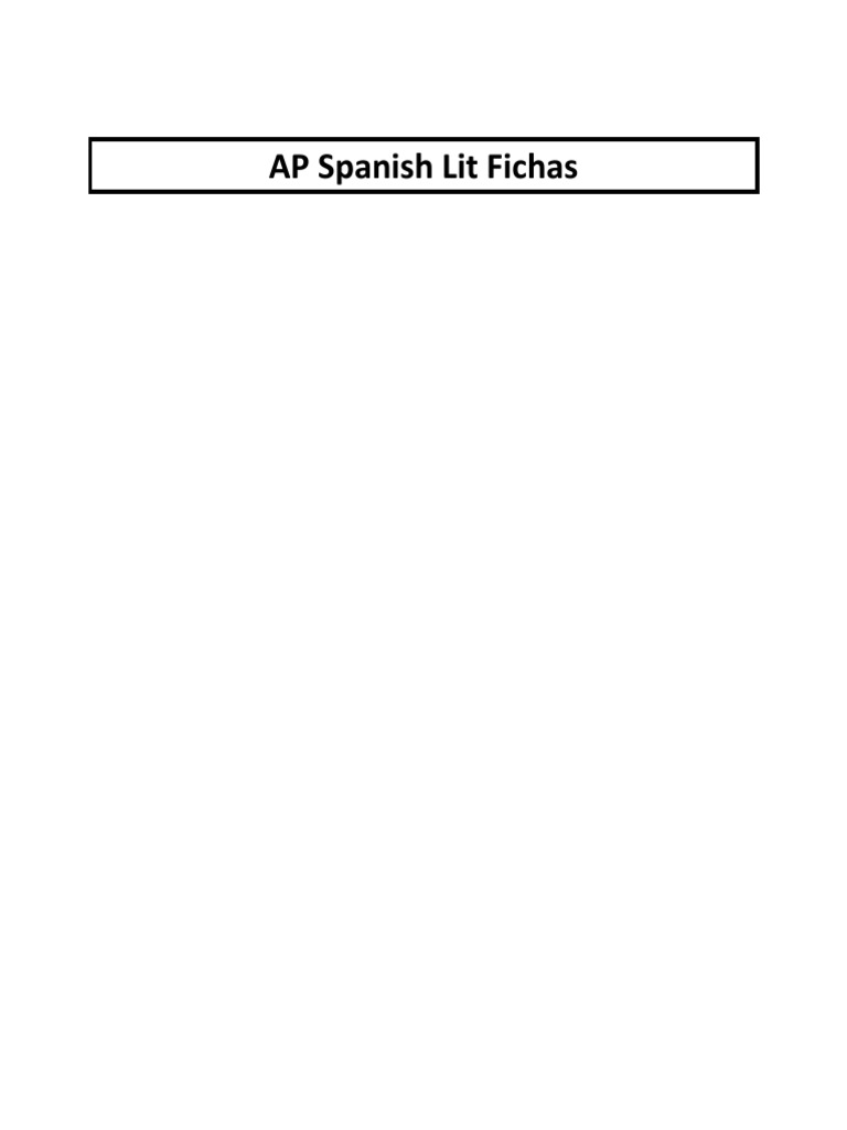 AP Spanish Lit Fichas | PDF