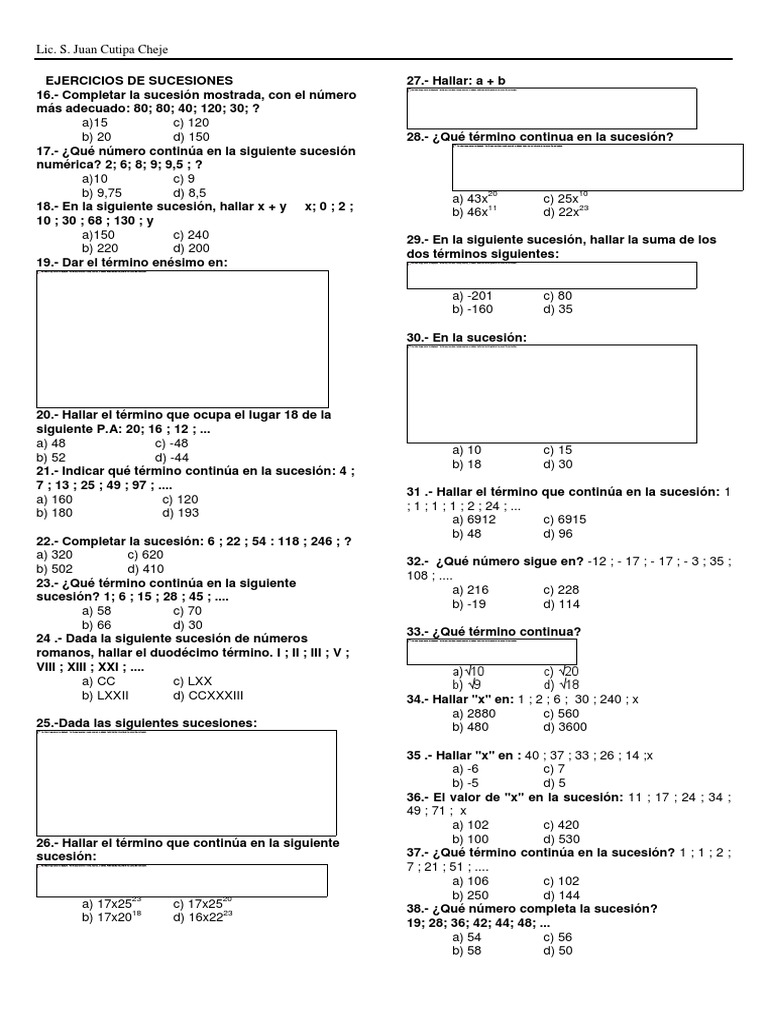 Ejercicios de Sucesiones Solver | PDF