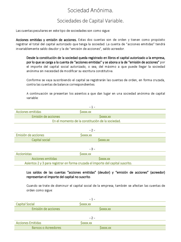 Sociedades de Capital Variable | PDF
