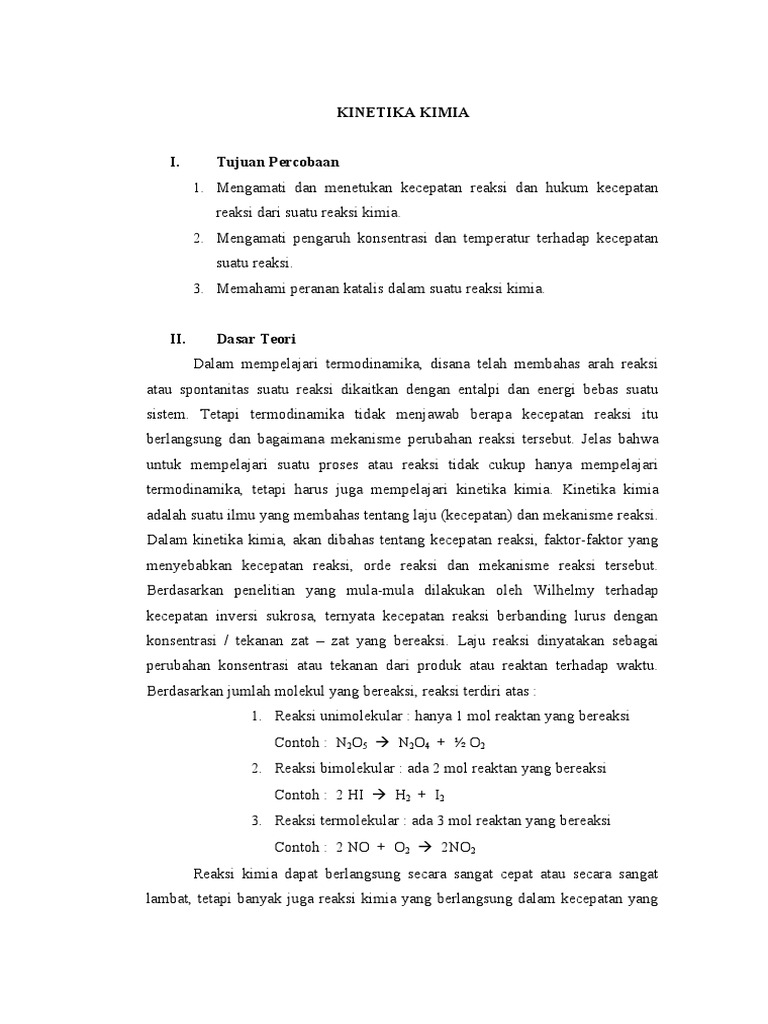 Kinetika Kimia | PDF