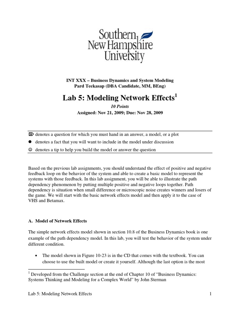 Lab 5 Modeling Network Effects | PDF | Videocassette Recorder | Simulation