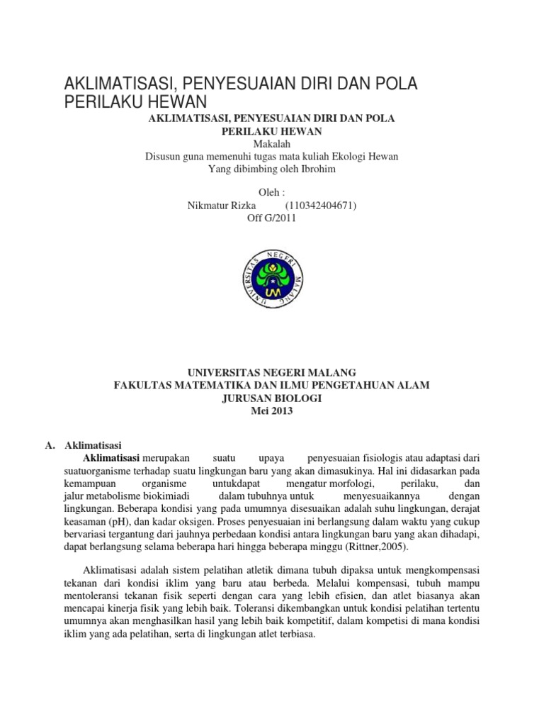 AKLIMATISASI | PDF