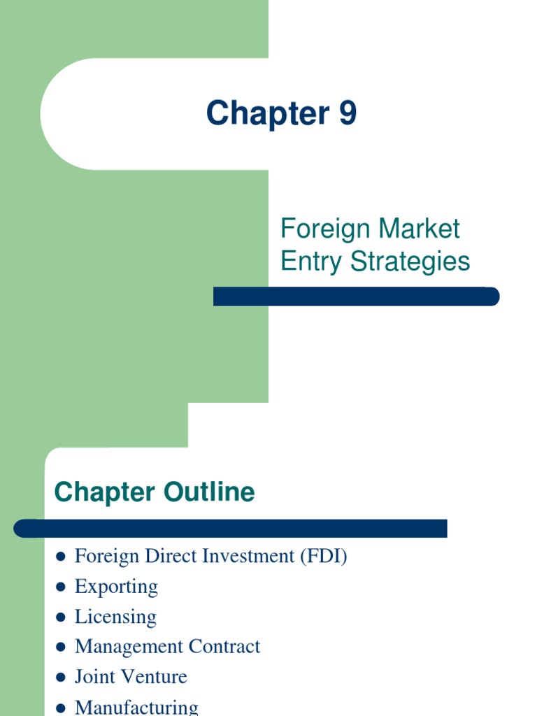 Foreign Market Entry Strategies Guide | PDF | Joint Venture | Mergers ...
