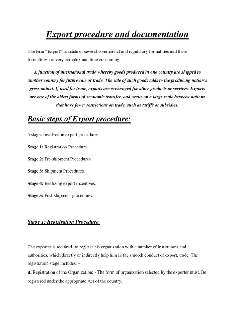 Export Procedure and Documentation | PDF | Letter Of Credit | Industries