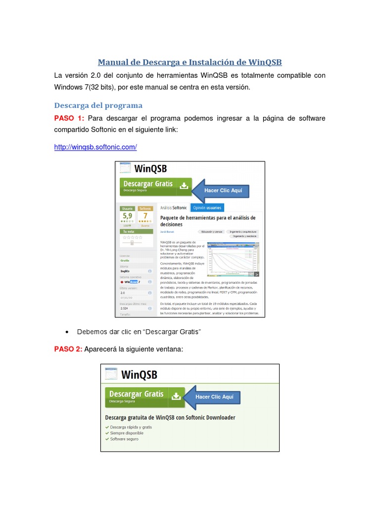 Manual de Instalación de WINQSB | PDF | Archivo de computadora | Microsoft Windows