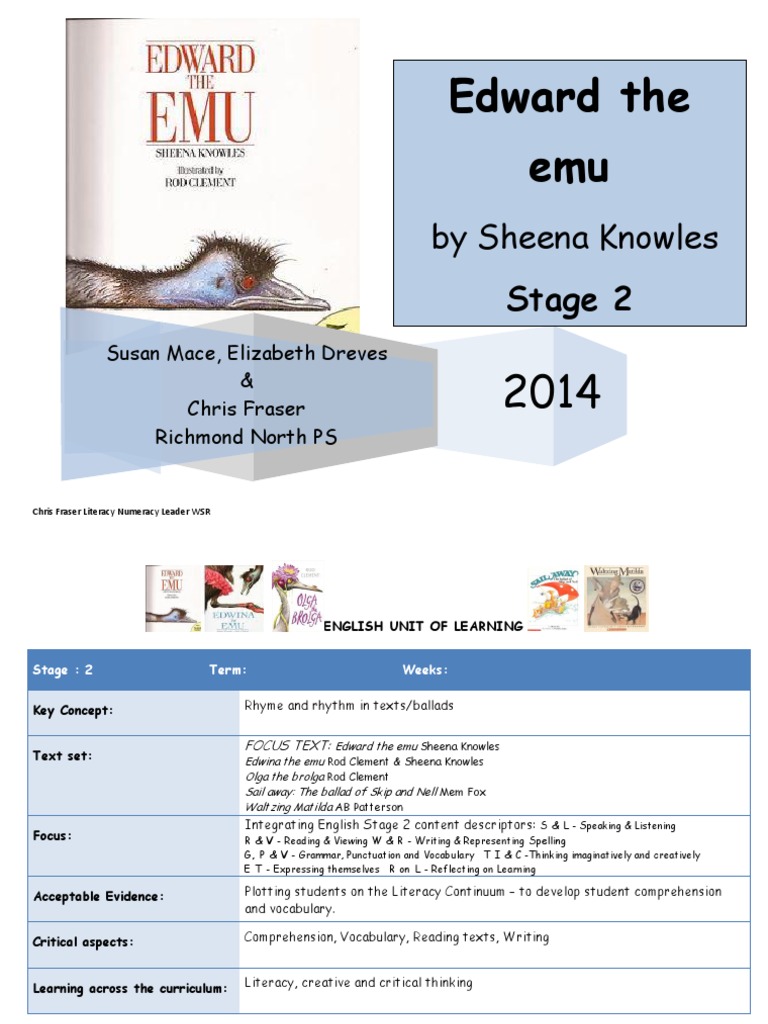 Edward the Emu S2 | Reading Comprehension | Vocabulary