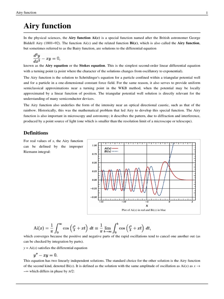 Airy Function | Download Free PDF | Theoretical Physics | Complex Analysis