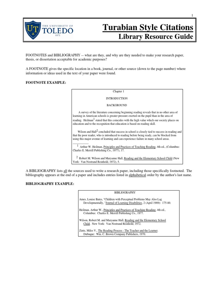 Turabian Style Citations: Library Resource Guide | PDF | A Manual For ...