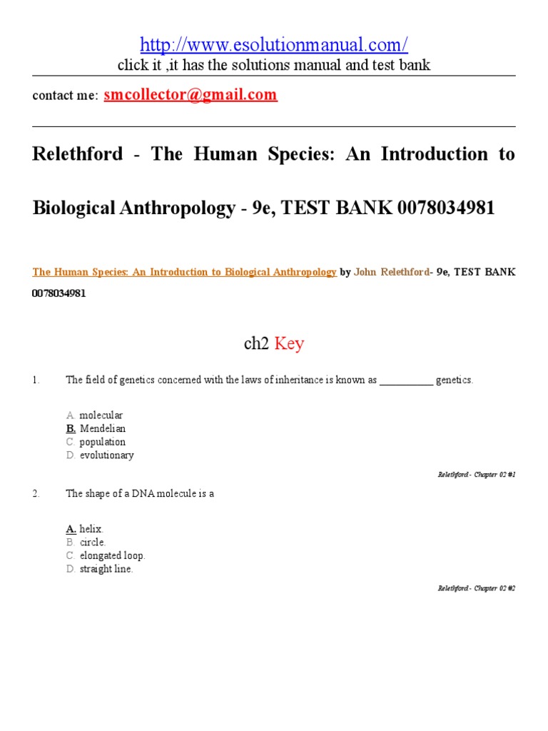 The Human Species: An Introduction To Biological Anthropology by John ...