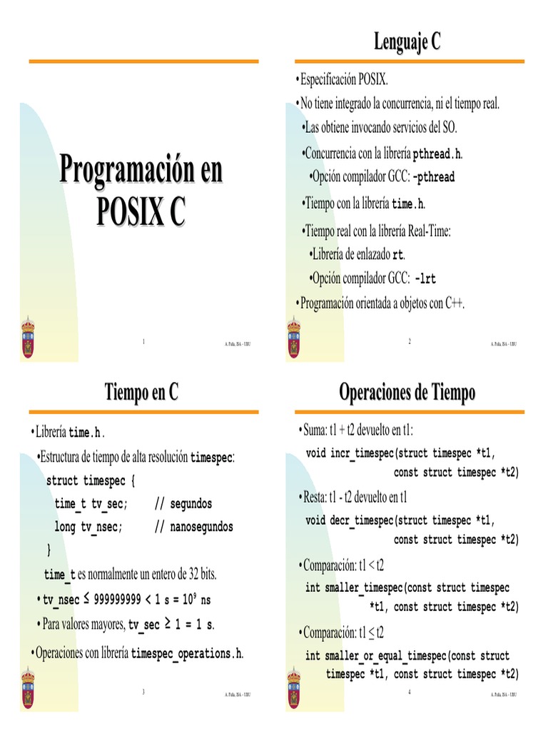 Programacion en POSIX C 3º GII | PDF | Métodos y materiales de enseñanza | Informática