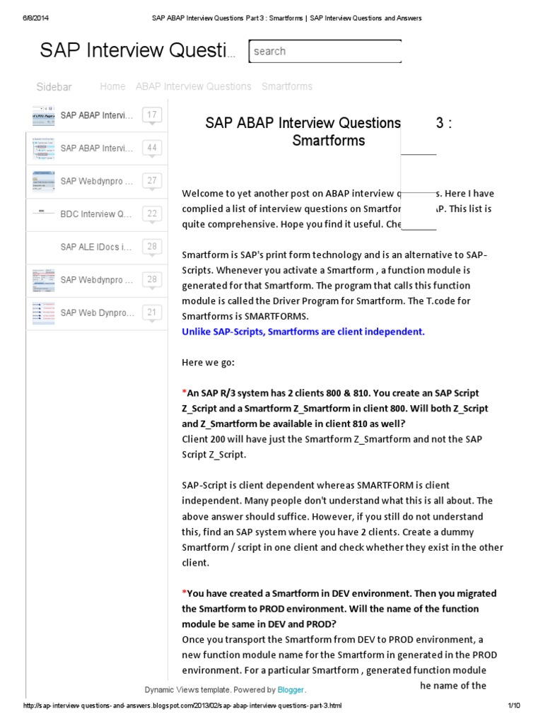 SAP Smartforms Interview Guide | PDF | Barcode | Parameter (Computer Programming)