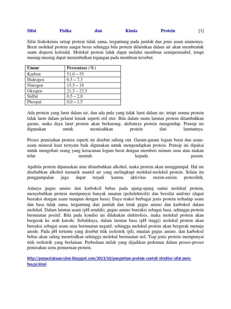 Sifat Fisika Dan Kimia Protein | PDF