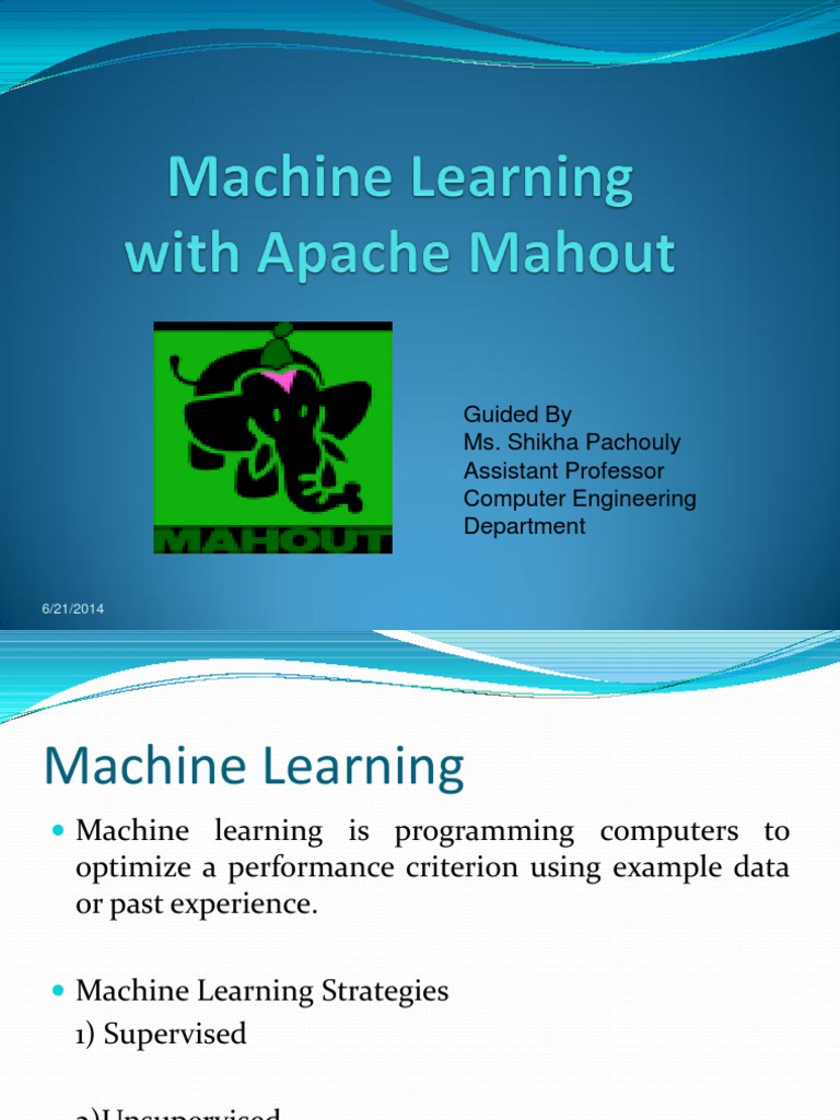 Apache Mahout | PDF | Machine Learning | Cluster Analysis