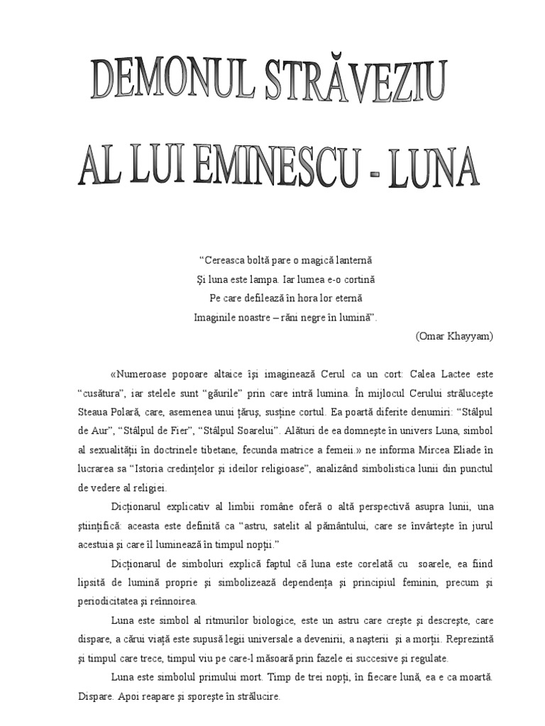 Eminescu Si Luna | PDF