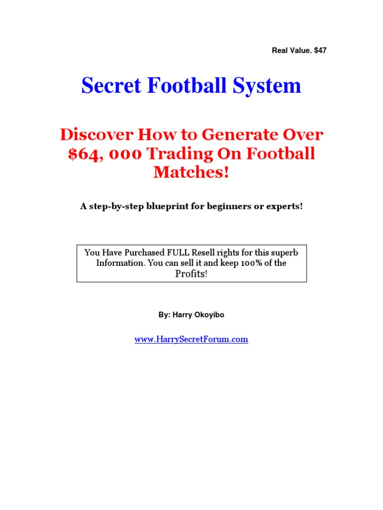 Football Betting Secrets | PDF | Business