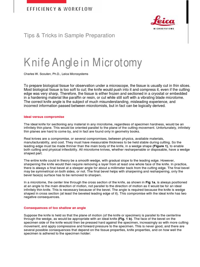Microtome Knife Angle Guidelines | PDF | Tools | Equipment