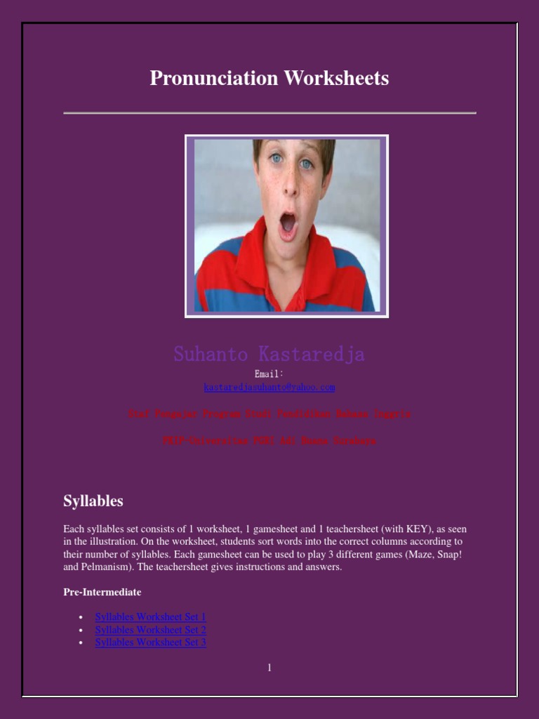 Pronunciation Worksheets | PDF | Verb | Noun