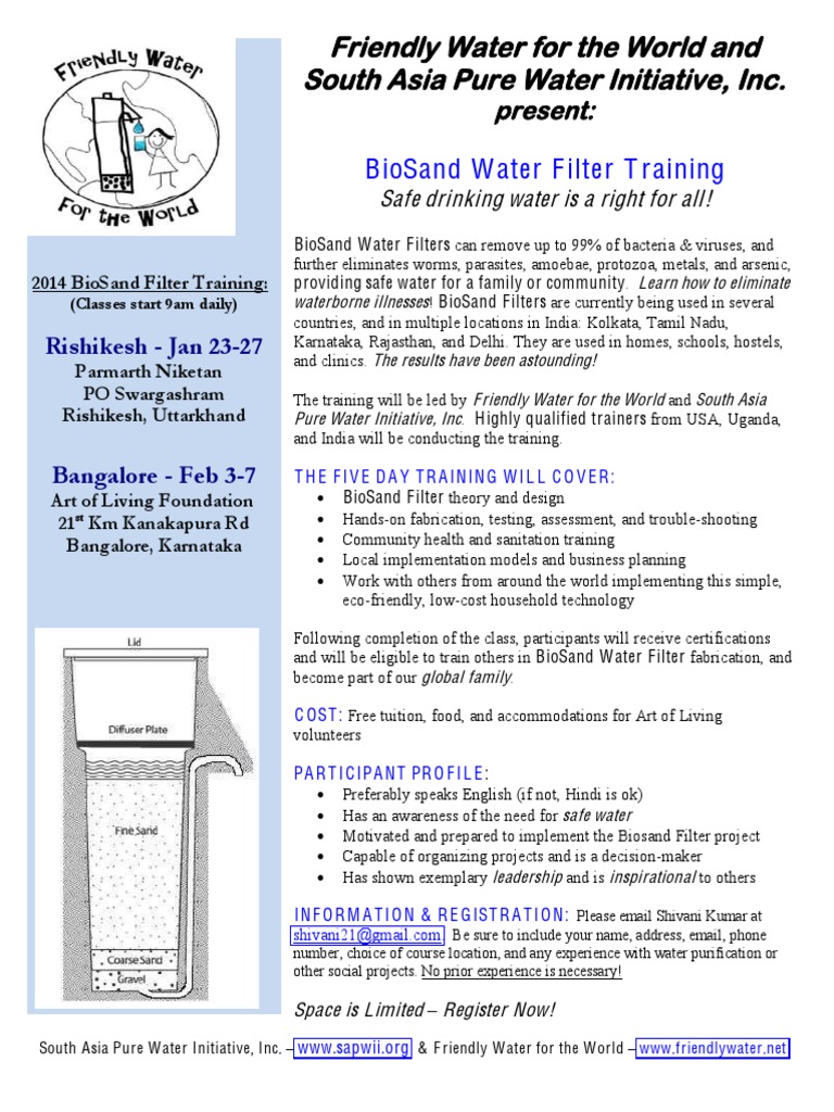 Friendly Water For The World and South Asia Pure Water Initiative, Inc ...