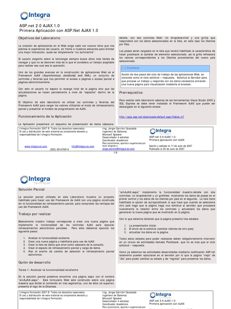 Aplicacion Asp Net Ajax Net 20 Pdf Ajax Programación Aplicación Web