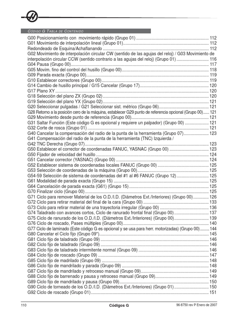 Codigos G.pdf | Perforar | Máquinas | Prueba gratuita de 30 días | Scribd