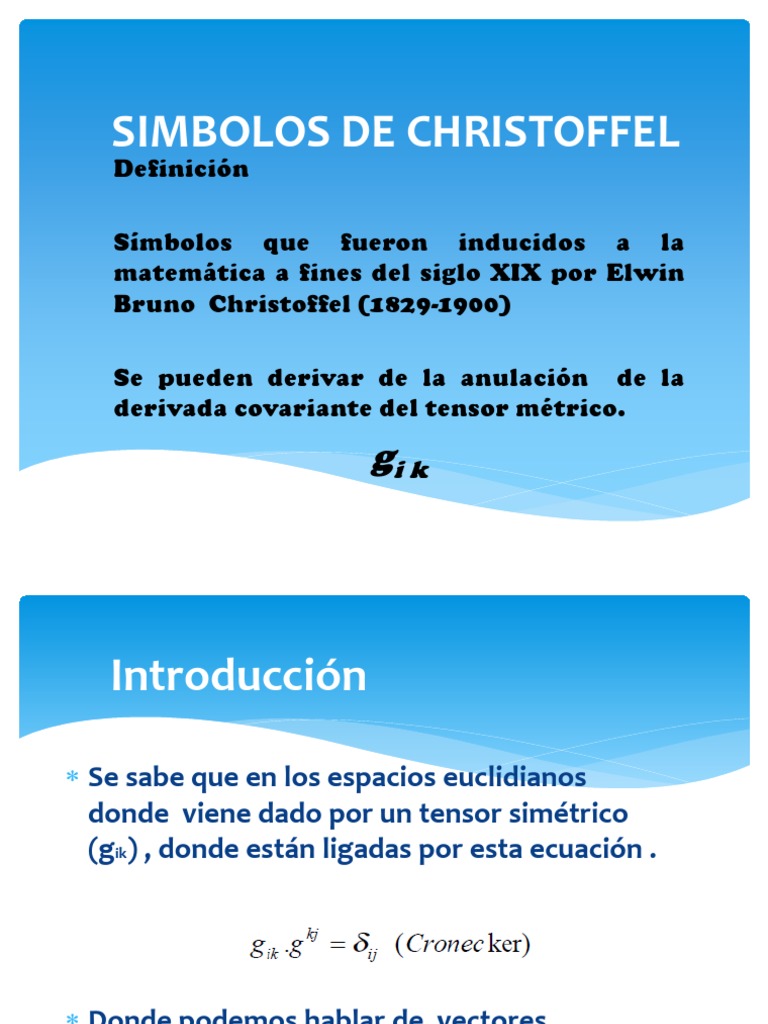 Símbolos de Christoffel y Derivadas Covariantes | PDF