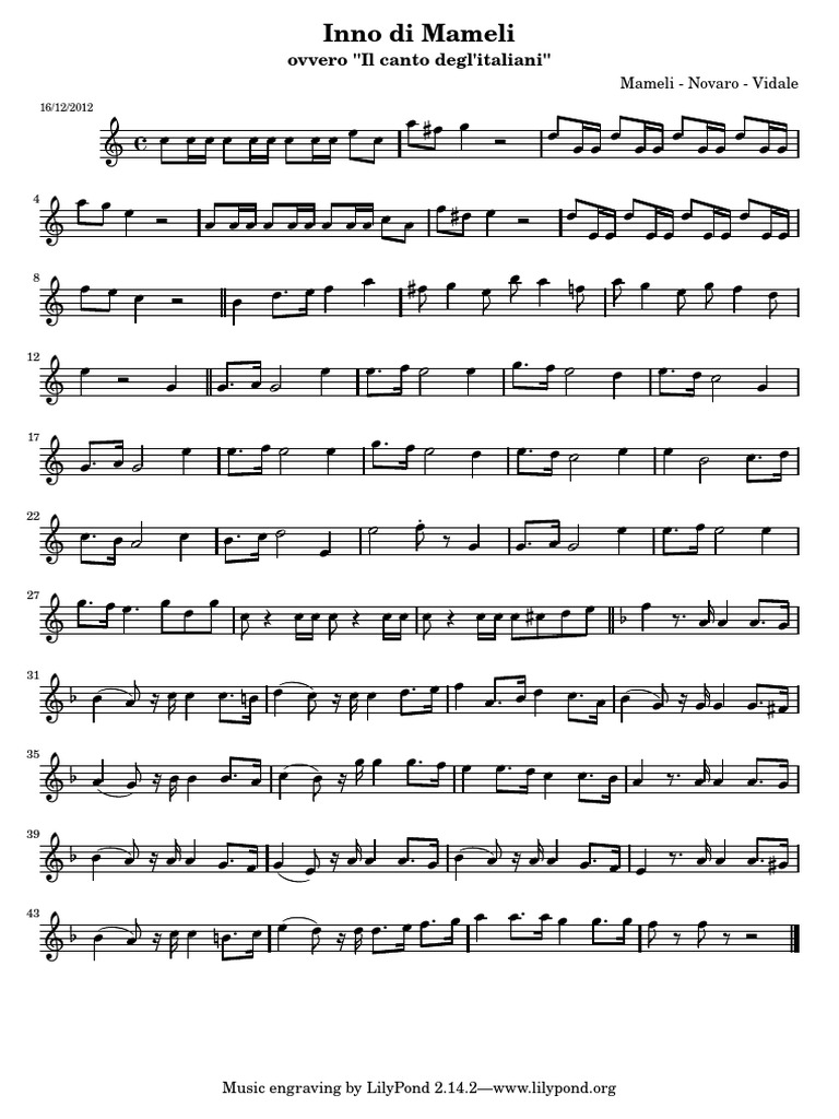 Inno Di Mameli | PDF
