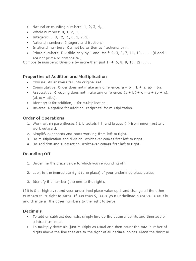 Natural or Counting Numbers | PDF | Fraction (Mathematics) | Abstract ...