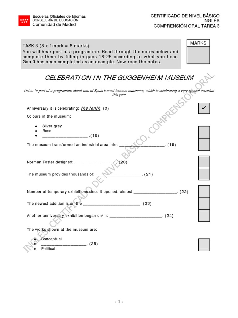 Guggenheim Museum Anniversary Listening Task | PDF | Art