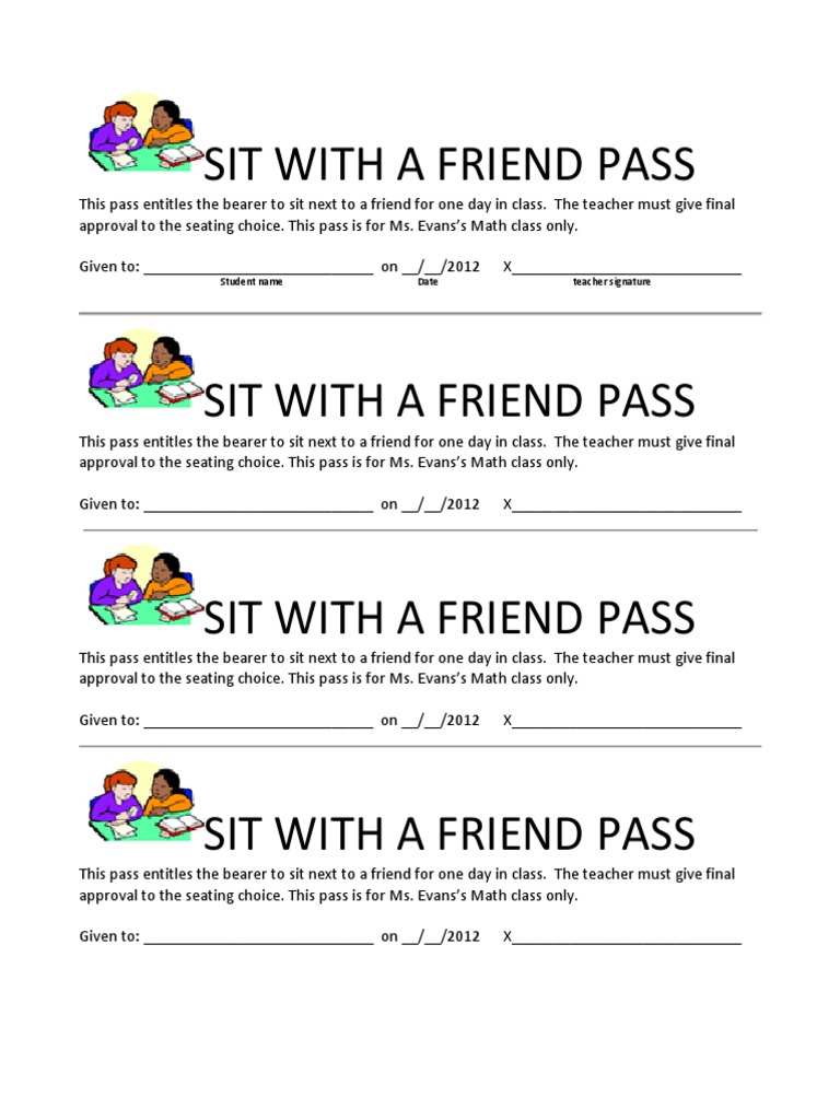Sit with a Friend Pass Details | PDF | Wellness