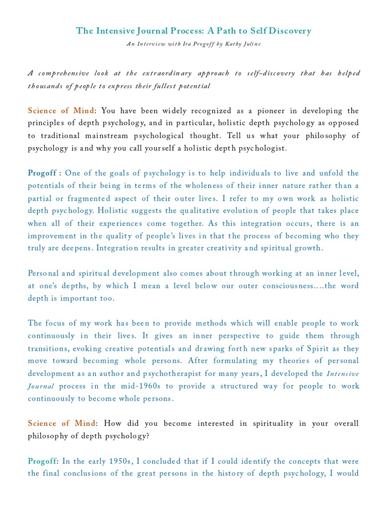 The Intensive Journal Process - A Path To Self Discovery (Rozhovor S ...