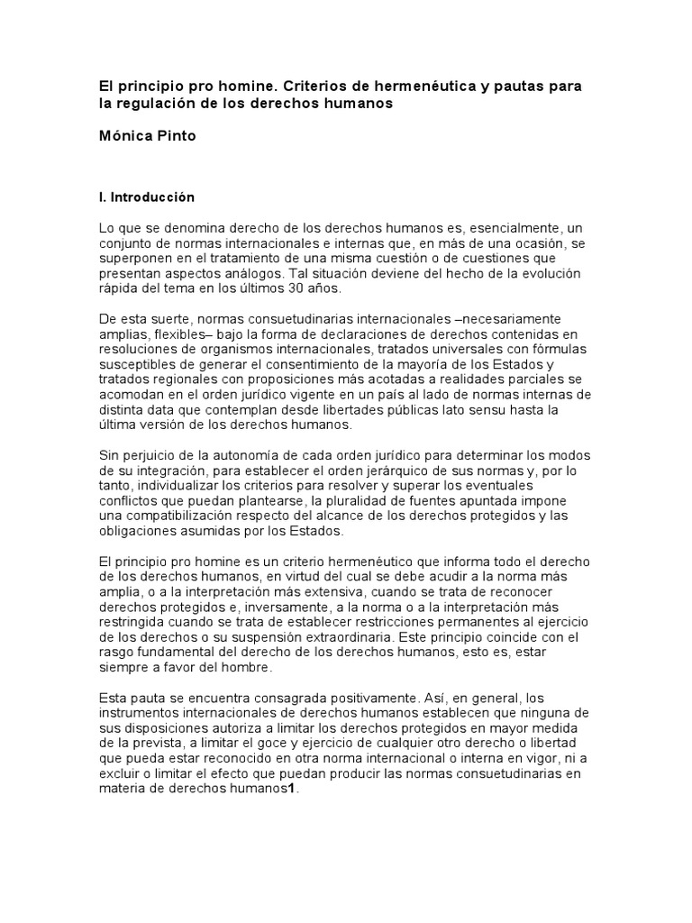 El Principio Pro-Homine | PDF