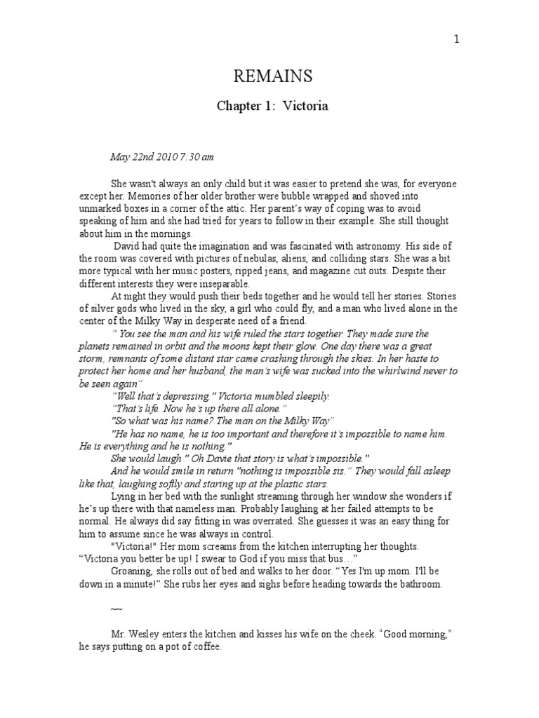 Remains Chapter One | PDF | Nature