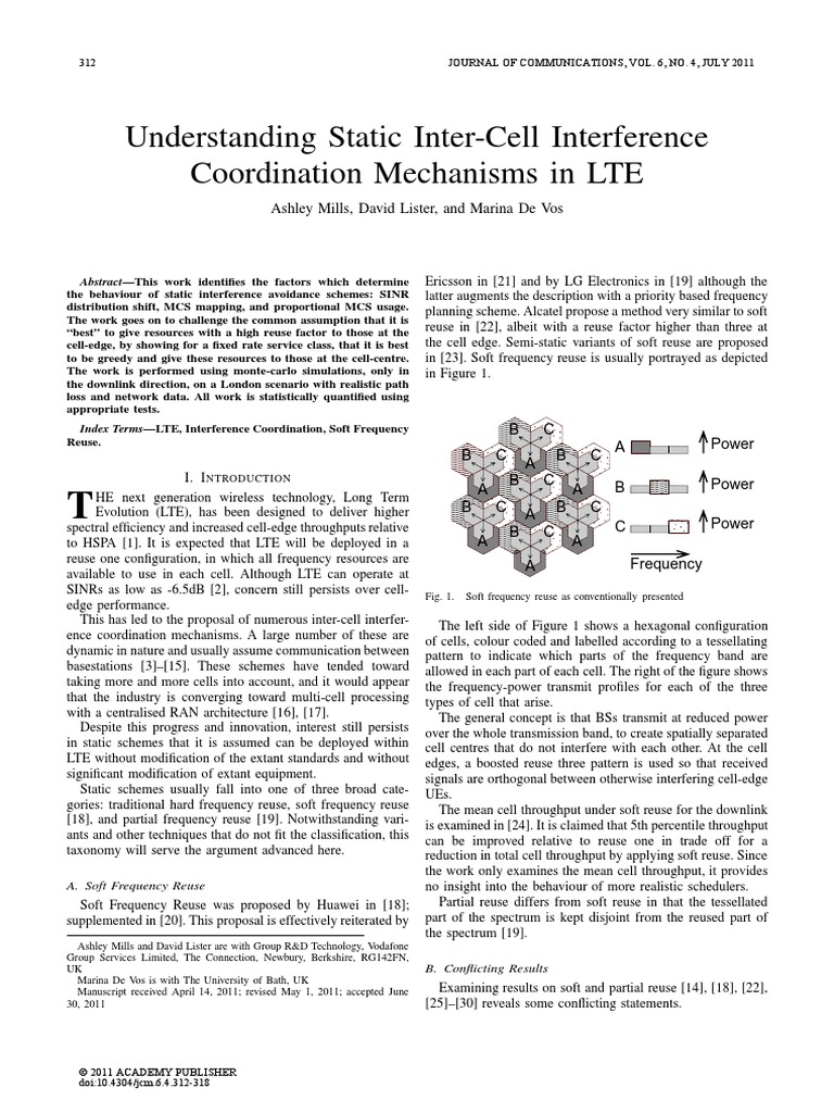 Understanding Static Inter-Cell Interference Coordination Mechanisms in LTE | Download Free PDF ...