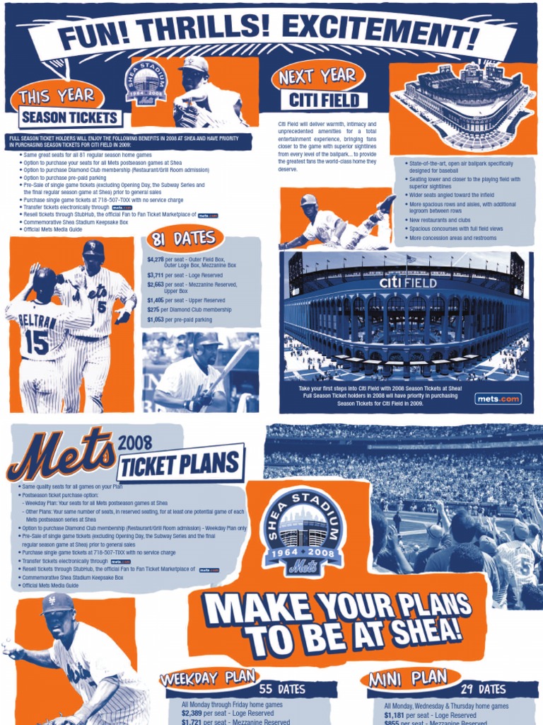 2008 Mets Season Ticket Options | PDF | New York Yankees | Atlanta Braves