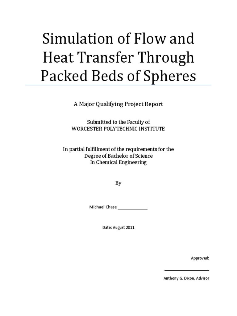 Simulation of Flow and Heat Transfer Through Packed Beds of Spheres ...