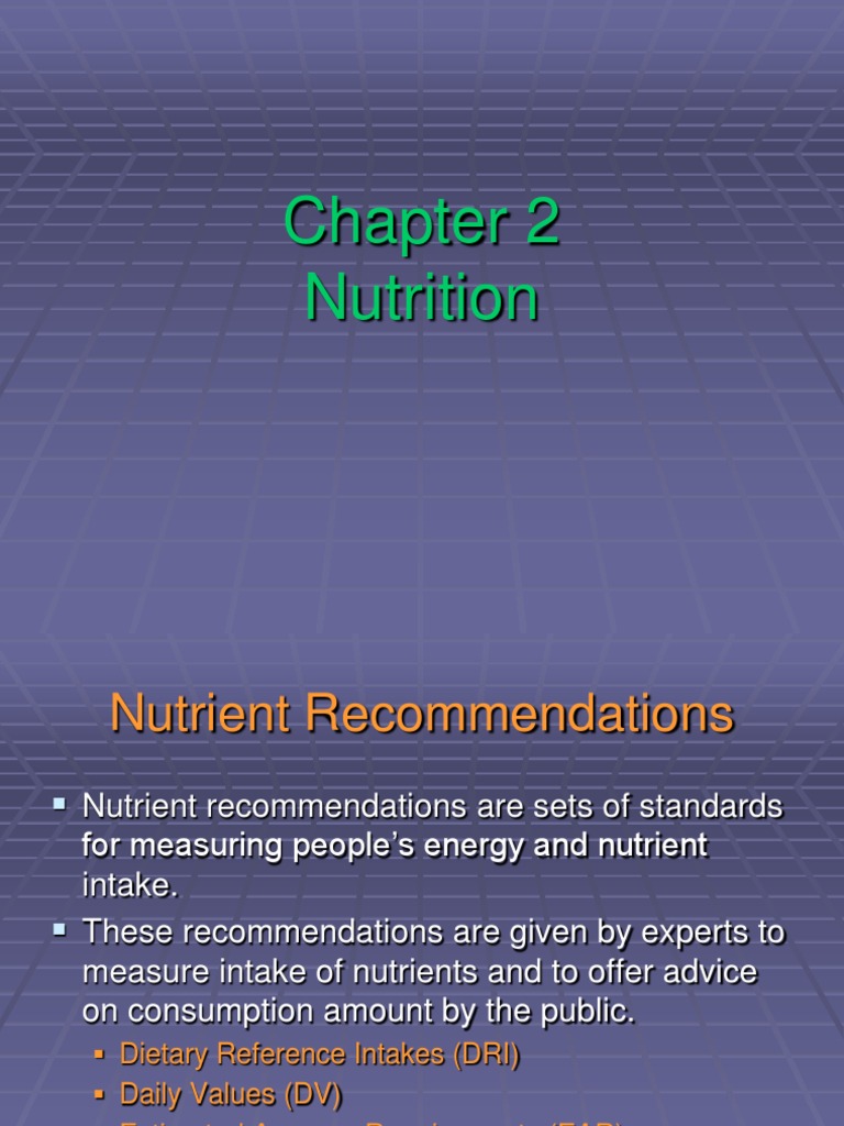 Chapter 2 Nutrition | PDF | Food Energy | Nutrients