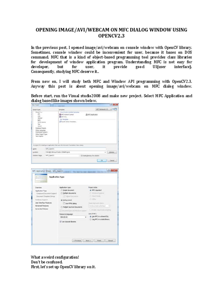 Opening Image in MFC Dialog With OpenCV | PDF | Application Programming Interface | Parameter ...
