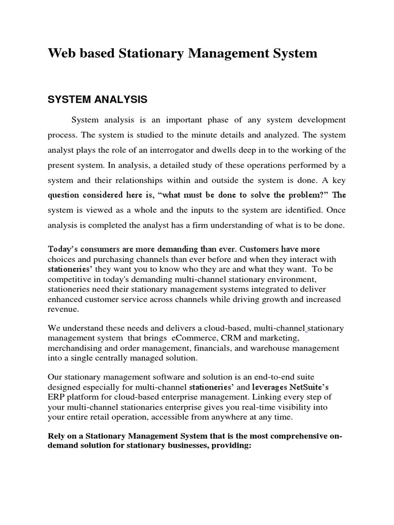 Web Based Stationary Management System | PDF | Retail | E Commerce