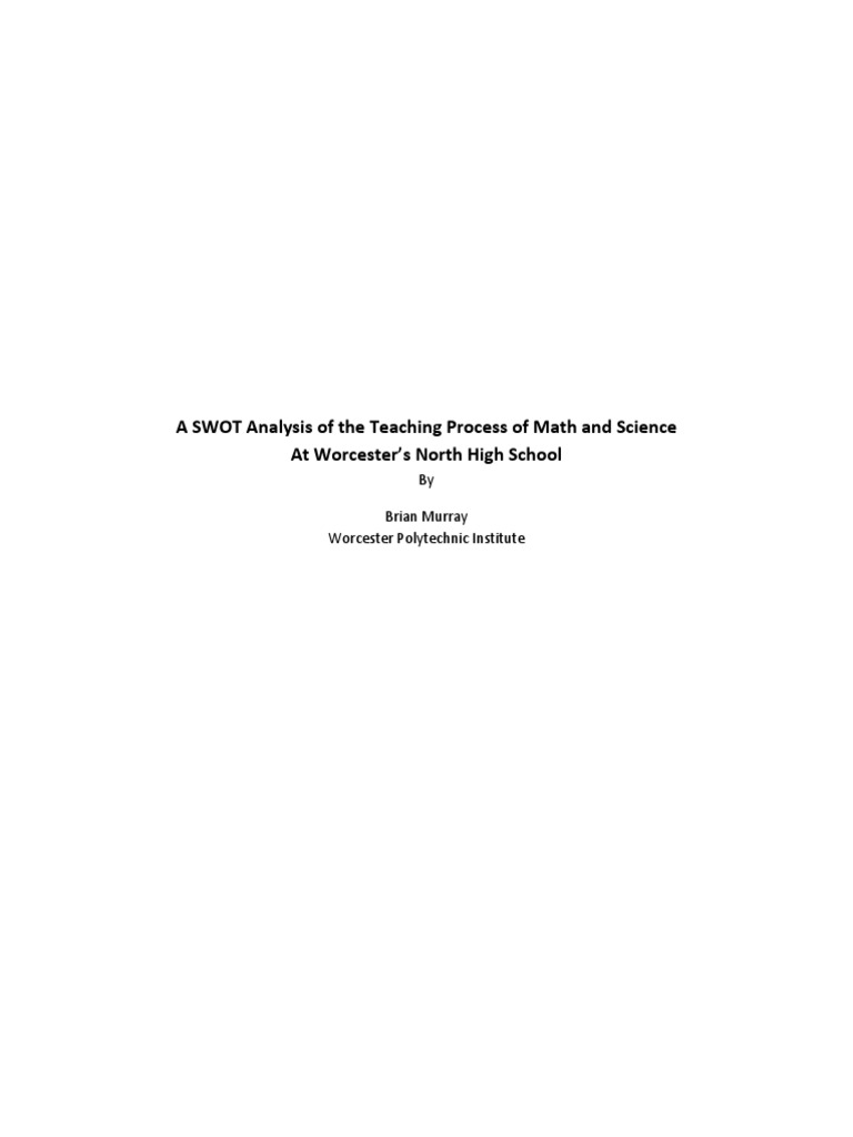 A SWOT Analysis of The Teaching Process of Math and Science at ...