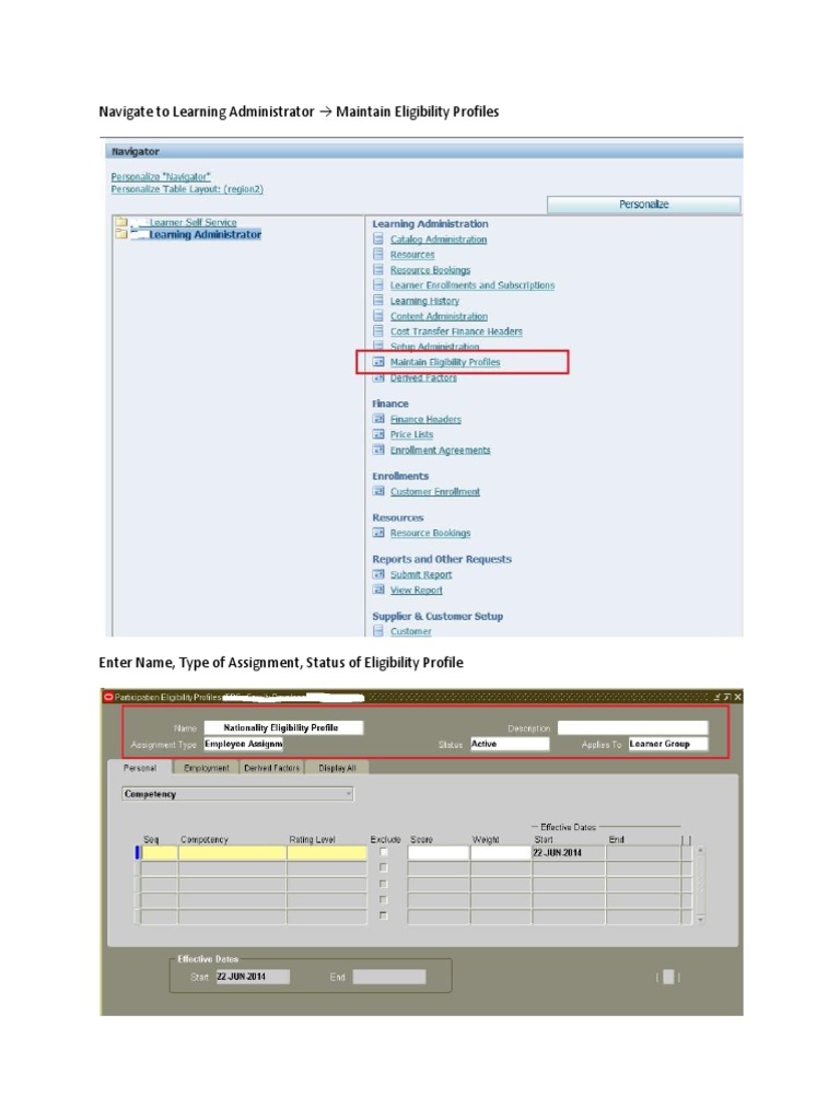 How To Create Learner Access Using Maintain Eligibility Profile | PDF ...