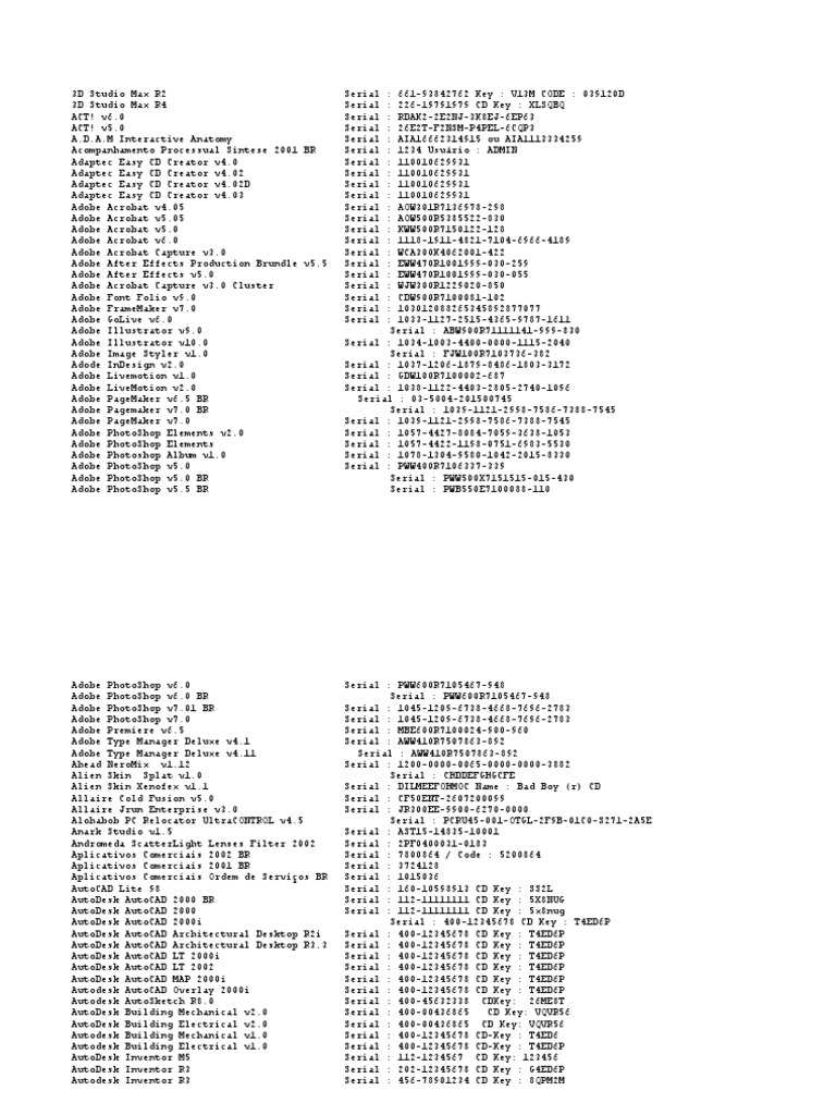 Serial Codes | PDF | Windows Xp | Microsoft Windows