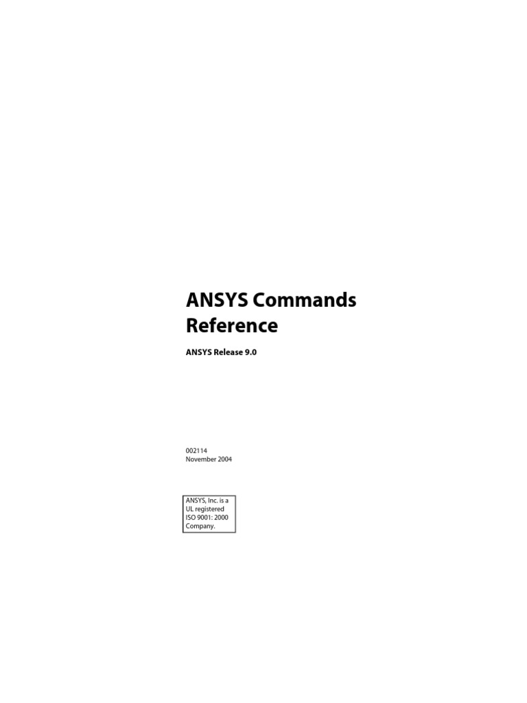 ANSYS Commands Reference | PDF
