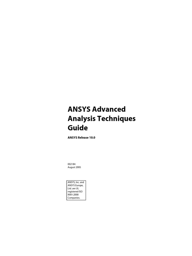 Ansys Advanced Analysis Technique | PDF | Mathematical Optimization ...