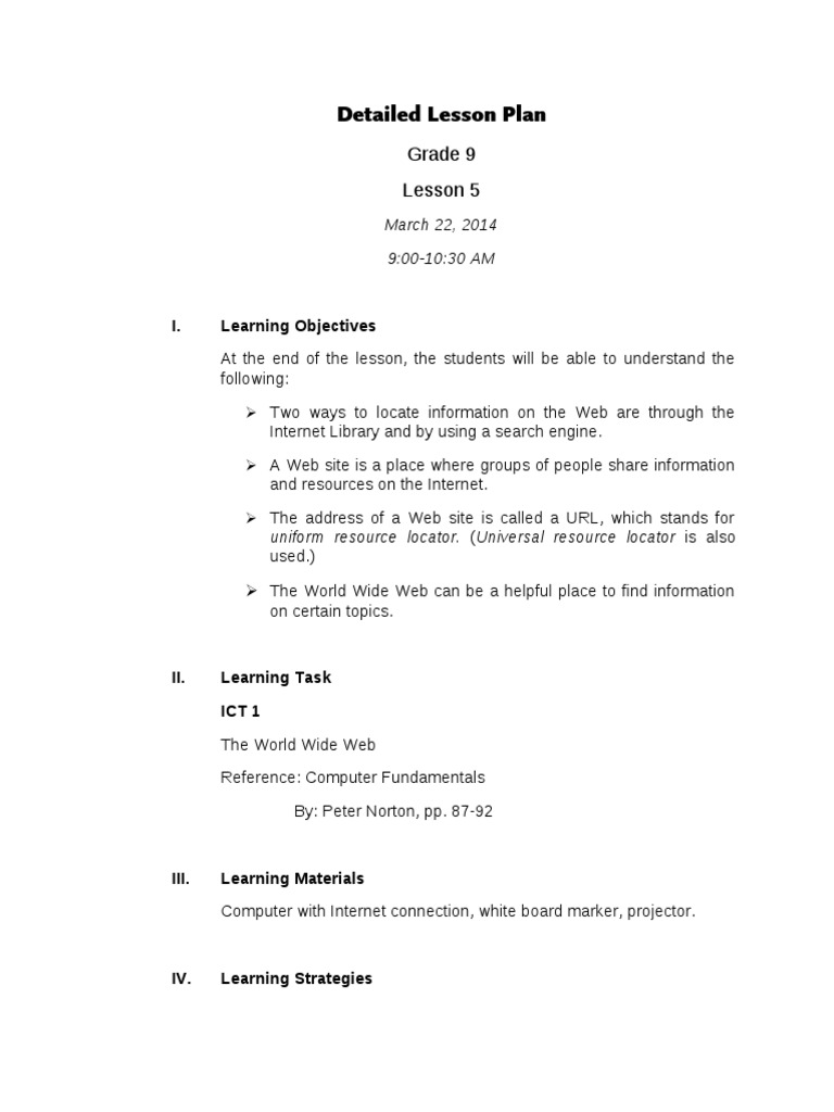 Lesson Plan | PDF | Web Search Engine | World Wide Web