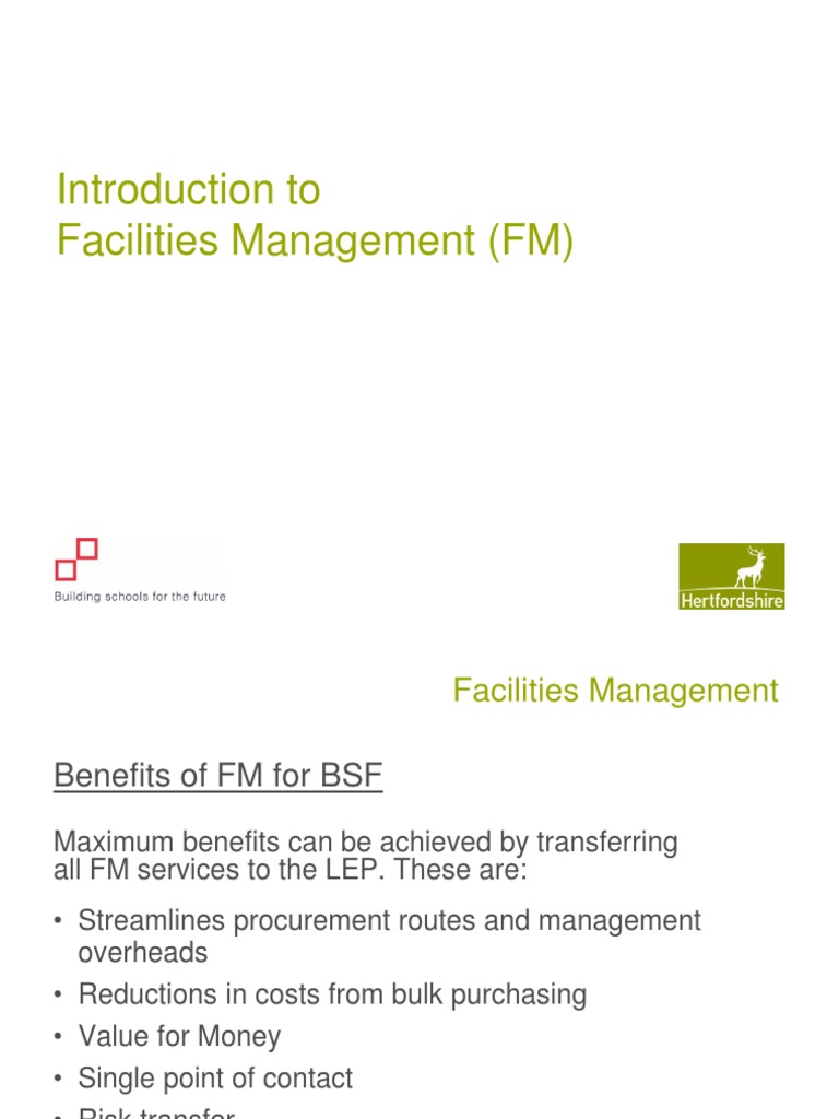 Introduction To Facilities Management (FM) | PDF | Business | Economies