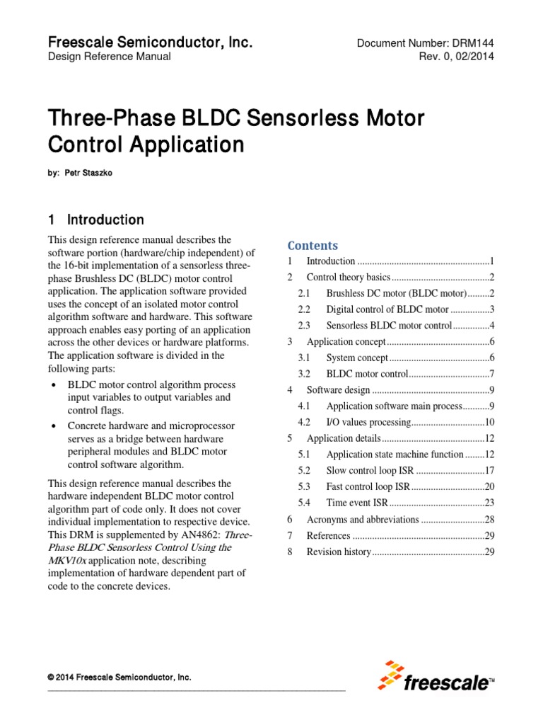 Three-Phase BLDC Sensorless Motor Control Application | PDF | Control ...