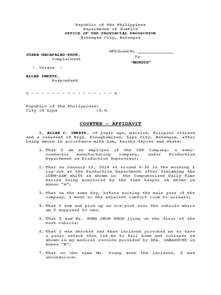 Counter Affidavit | Law Enforcement | Crime & Justice